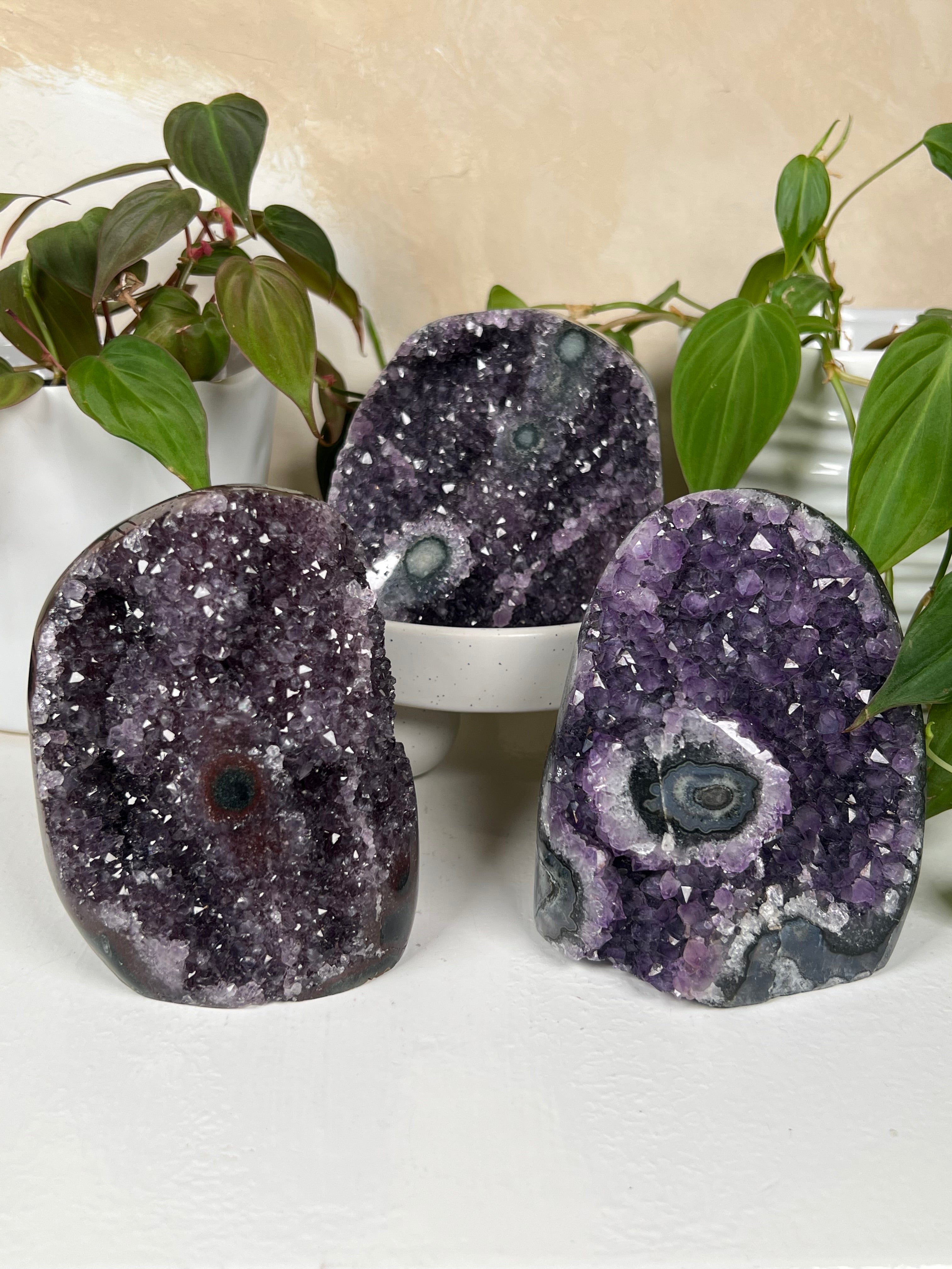 Amethyst Cut Bases (75KQ, 75KR, 77KD) – Calm and Collective Minerals