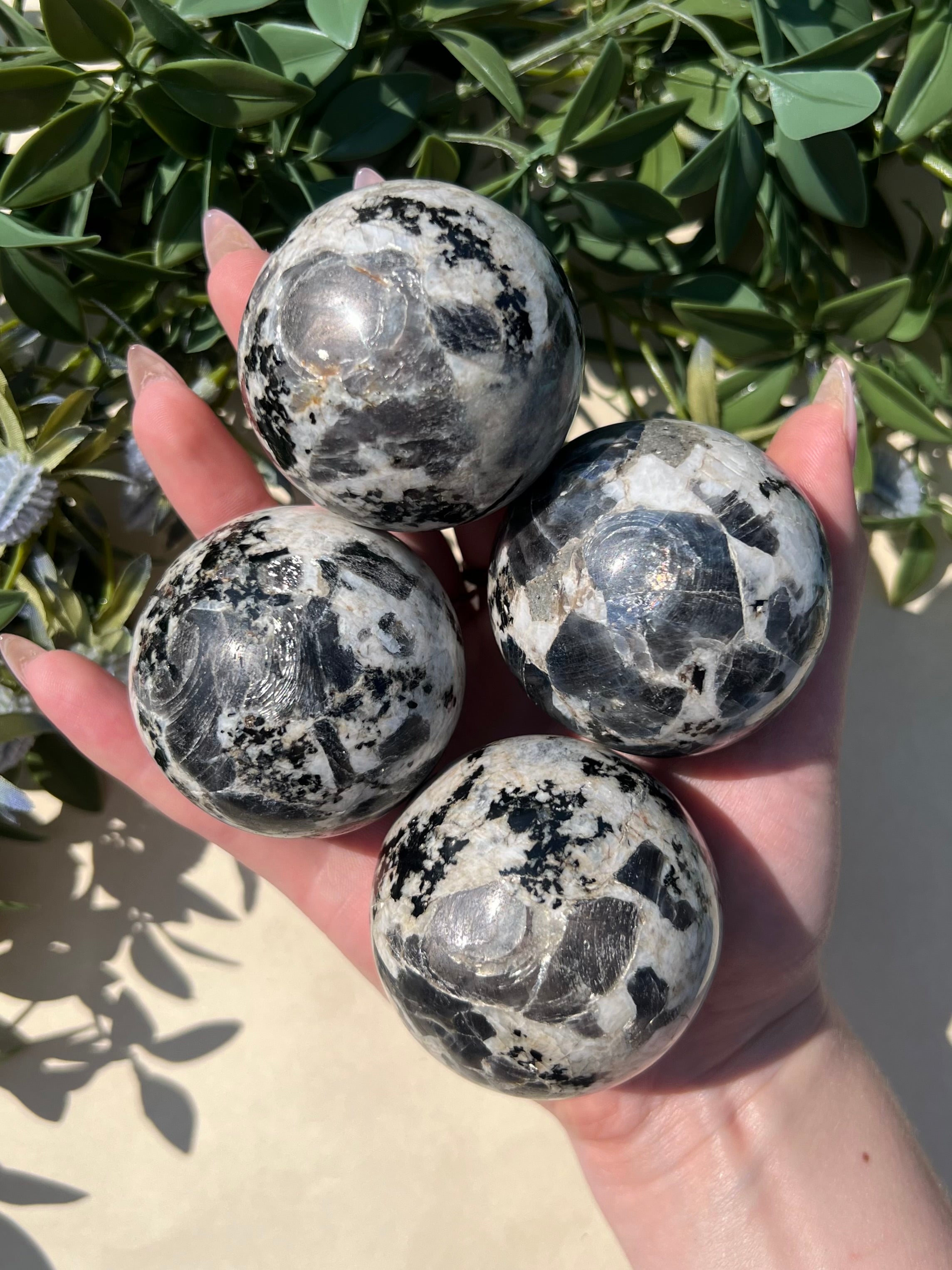 Sapphire in Matrix Spheres (4 options) – Calm and Collective Minerals