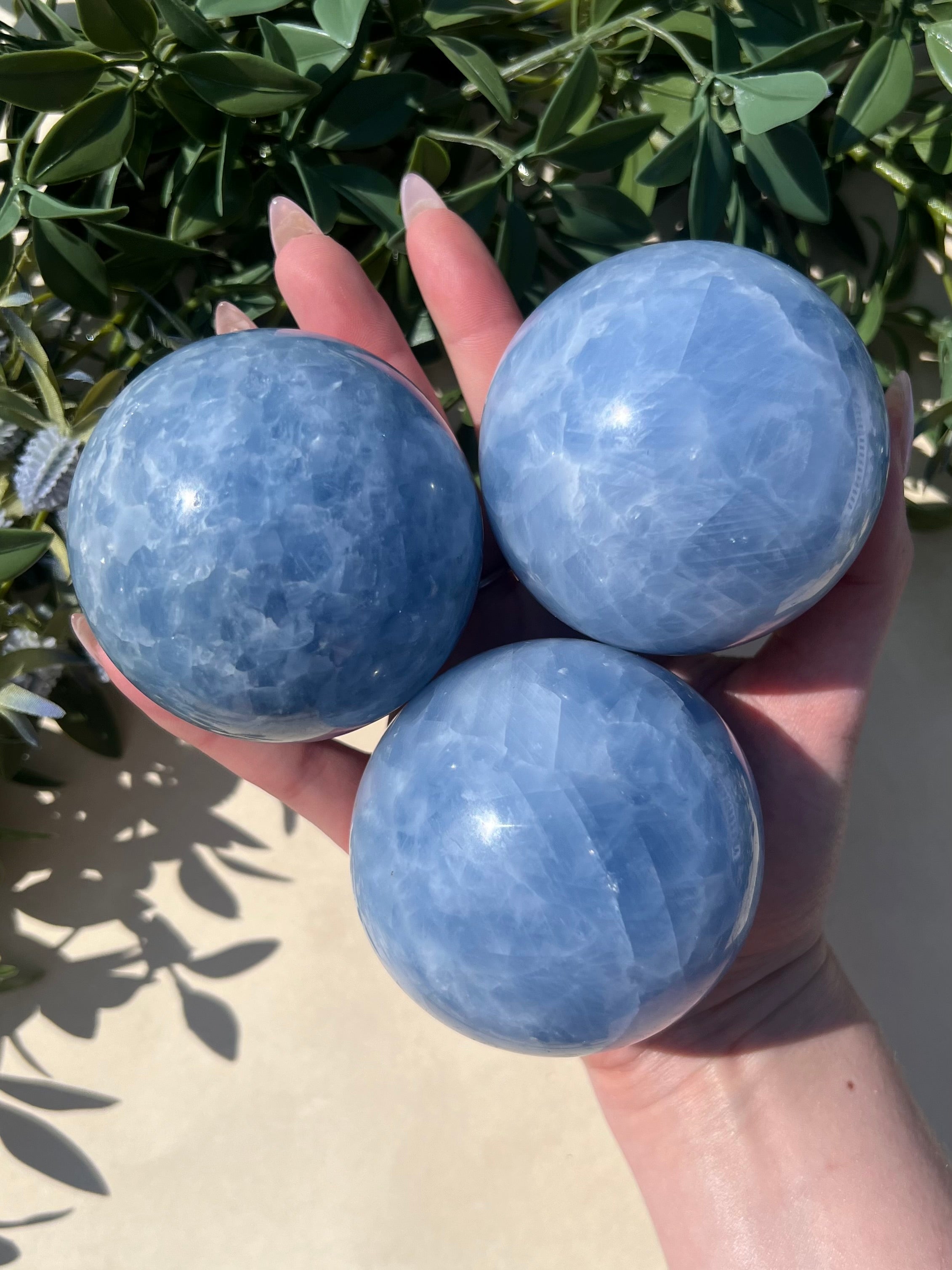 Blue Calcite Spheres (3 options) – Calm and Collective Minerals