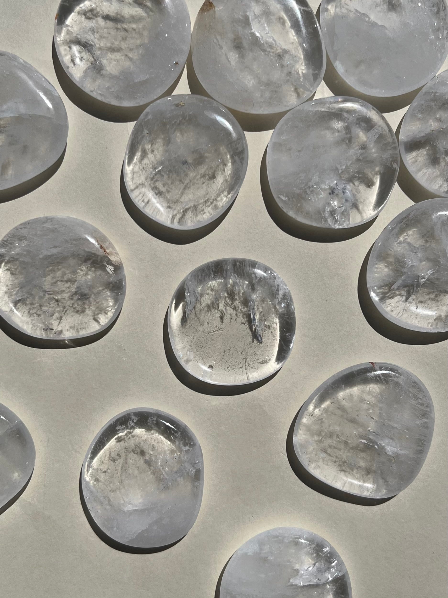 Clear Quartz Flat Stones – Calm and Collective Minerals