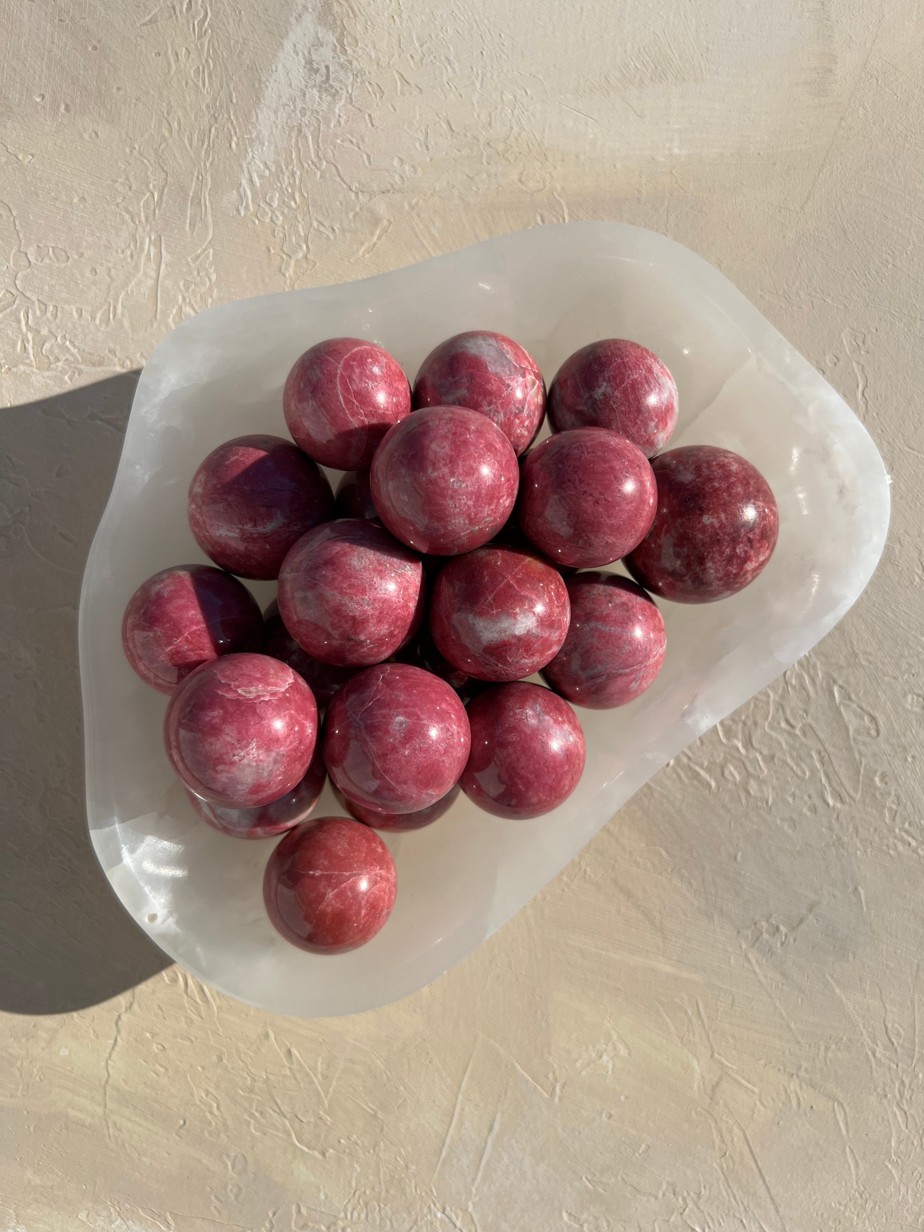Norwegian Thulite Mini Spheres – Calm and Collective Minerals